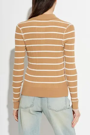 Rag & Bone Fitted Striped Cardigan - Beige
