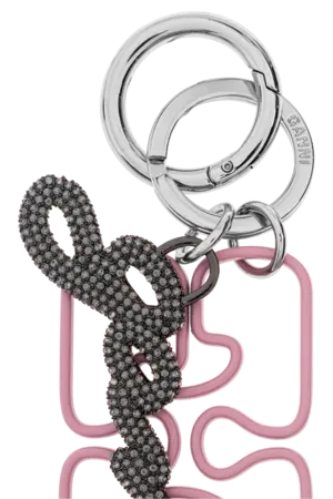 GANNI Keychain With Logo - Silver