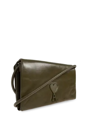 AMI Paris Leather Belt Wallet - Green