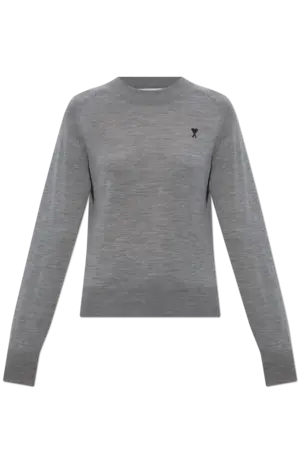 Ami Wool Sweater With Embroidered Logo