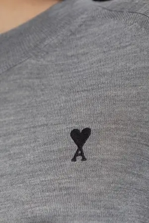 Ami Wool Sweater With Embroidered Logo