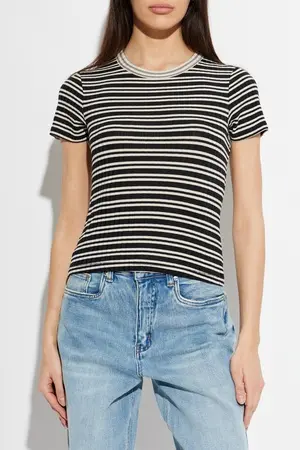 Rag & Bone Striped Pattern Top - Black