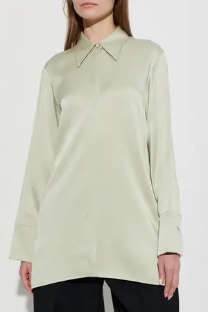 JIL SANDER Loose-fit Satin Shirt - Green