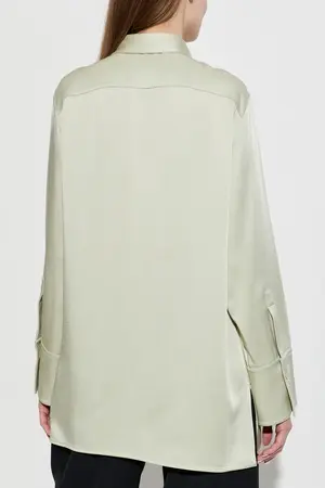JIL SANDER Loose-fit Satin Shirt - Green