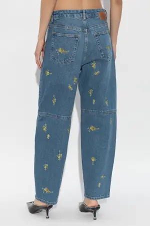 GANNI Floral Motif Jeans - Blue
