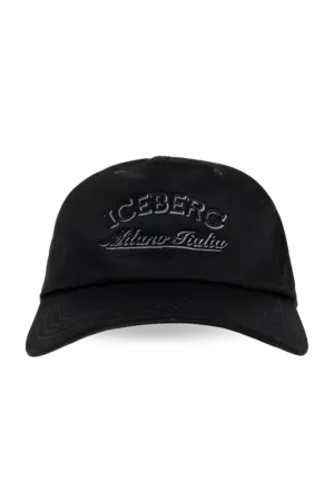 Iceberg Baseball Cap With Embossed Logo - Black