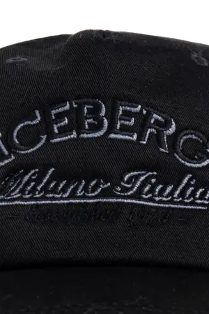 Iceberg Baseball Cap With Embossed Logo - Black
