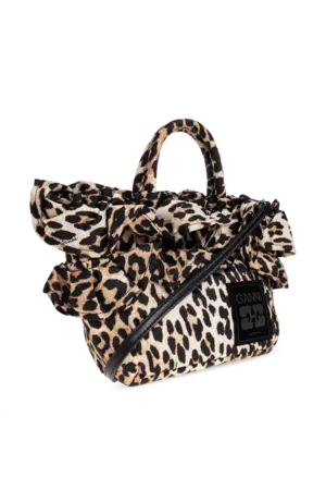 GANNI Logo Handbag - Brown
