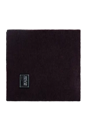 Versace Scarf With Logo Patch - Black