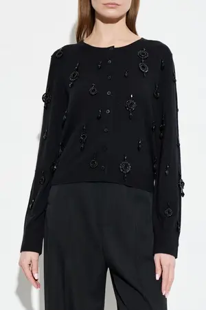 Tory Burch Appliquéd Wool-cashmere Cardigan