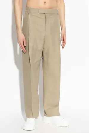 FERRAGAMO Creased Trousers - Beige