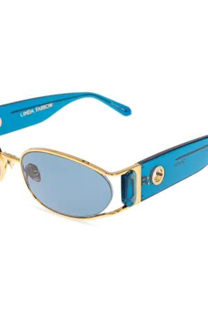 Linda Farrow Oval Sunglasses - Blue