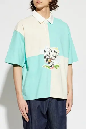 Kenzo Polo With A Colorful Patch - Blue