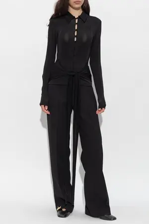 GANNI Fitted Cardigan With Tie
