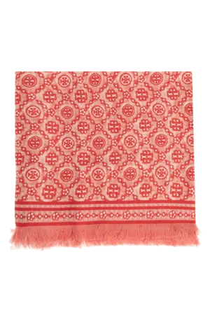 Tory Burch Scarf With Raw Edge Finish - Red