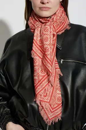 Tory Burch Scarf With Raw Edge Finish - Red