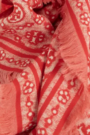 Tory Burch Scarf With Raw Edge Finish - Red