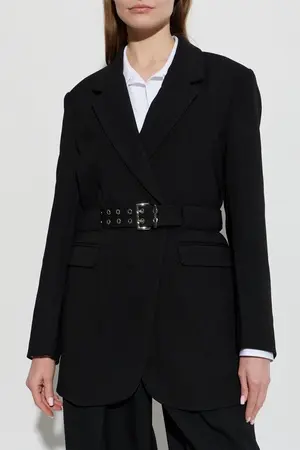 GANNI Waist-belted Blazer - Black