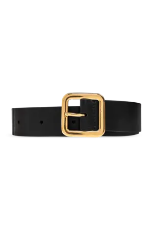 JIL SANDER Leather Belt With Gold Buckle - Black