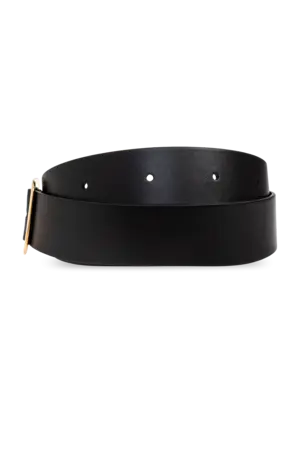 JIL SANDER Leather Belt With Gold Buckle