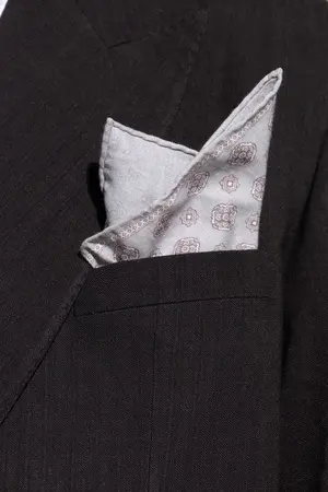 Eleventy Patterned Pocket Square - Grey