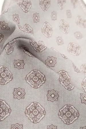 Eleventy Patterned Pocket Square - Grey