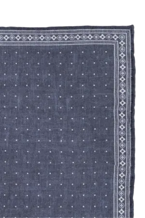 Eleventy Patterned Pocket Square - Navy Blue