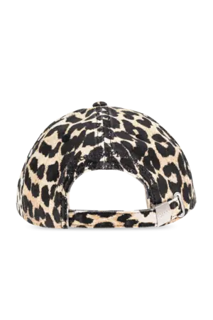 GANNI Leopard Patterned Baseball Cap - Beige
