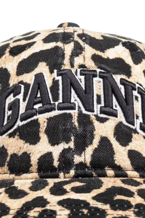 GANNI Leopard Patterned Baseball Cap - Beige