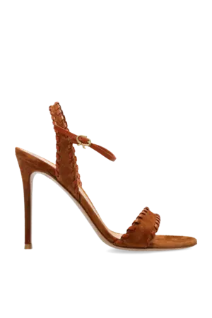 GIANVITO ROSSI Suede Heeled Sandals - Brown