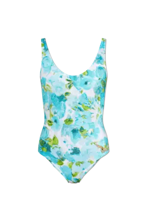Chloé Floral Print One-piece Swimsuit - Blue