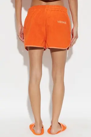 Versace Terry Cotton Shorts - Orange