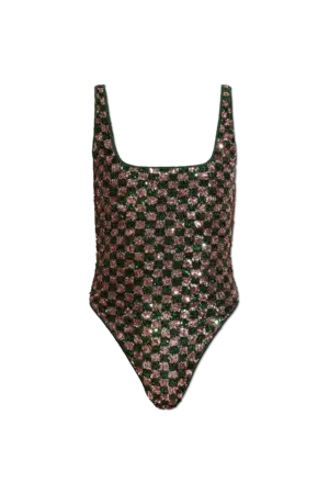 Oseree Sequined One-piece Swimsuit - Green