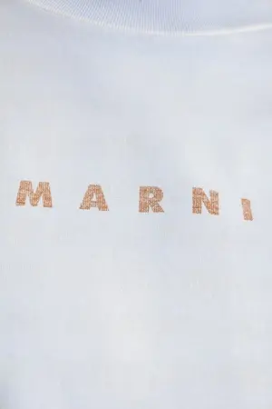 Marni T-shirt With Printed Logo - Light Blue