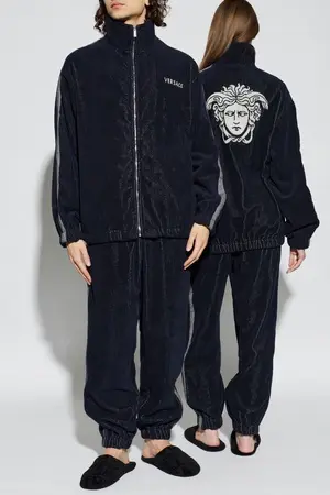 Versace Cotton Terry Sweatshirt - Navy Blue