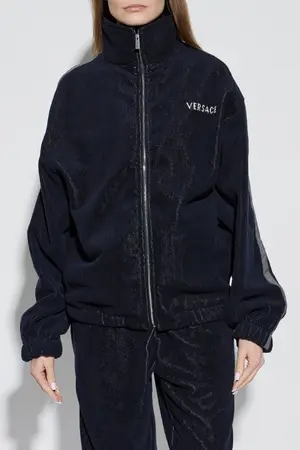 Versace Cotton Terry Sweatshirt - Navy Blue