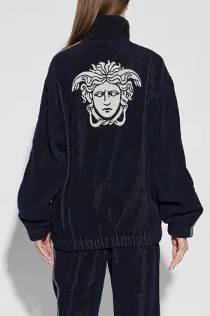 Versace Cotton Terry Sweatshirt - Navy Blue