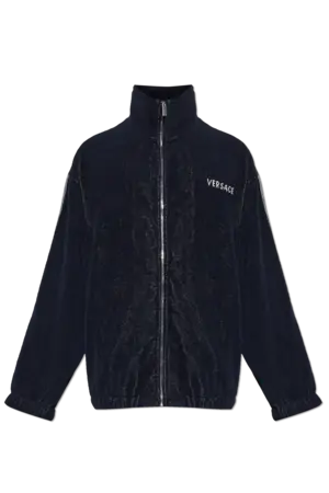 Versace Cotton Terry Sweatshirt Navy Blue