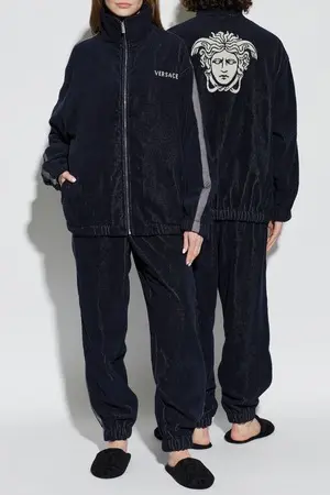 Versace Cotton Terry Sweatshirt - Navy Blue