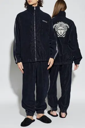 Versace Cotton Terry Sweatshirt - Navy Blue