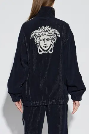 Versace Cotton Terry Sweatshirt - Navy Blue