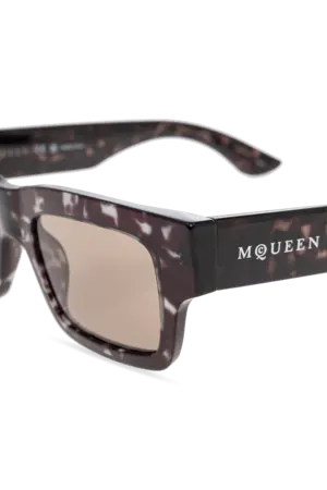 Alexander McQueen Rectangle Frame Sunglasses - Brown