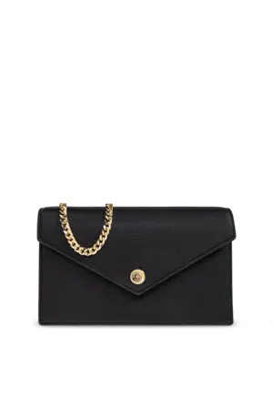 Tory Burch Wallet On "pebble" Chain - Black