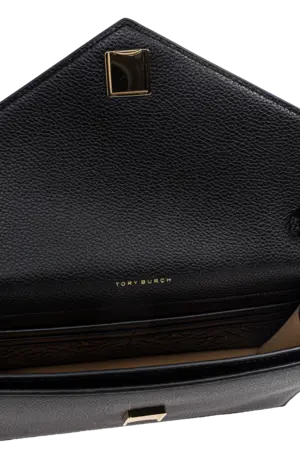 Tory Burch Wallet On "pebble" Chain - Black