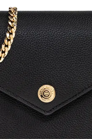 Tory Burch Wallet On "pebble" Chain - Black