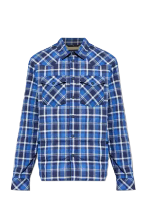 Moncler Day-namic Quilted Check Shirt Jacket - Blue