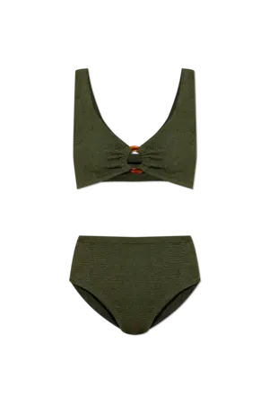 Hunza G Nadine Terry Two-Piece Swimsuit Green