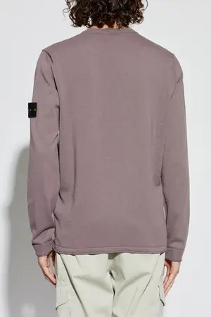 Stone Island Crew Neck Fine Knit Sweater - Purple