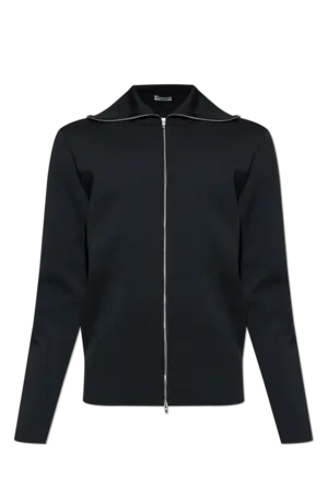 JIL SANDER Sweatshirt With Wide Turtleneck And Zip - Black