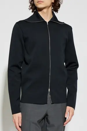 JIL SANDER Sweatshirt With Wide Turtleneck And Zip - Black